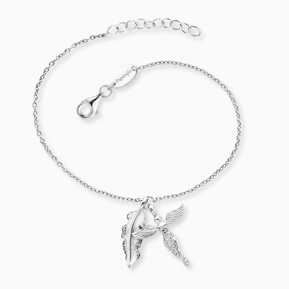 Engelsrufer Armband Feder & Engel Silber mit Zirkonia ERB-Feder-ANGEL ...